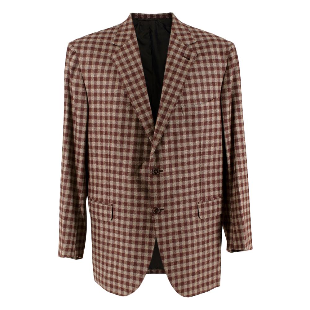 Donato Liguori Brown Wool Vichy Chequered Hand Tailored Blazer Jacket ...