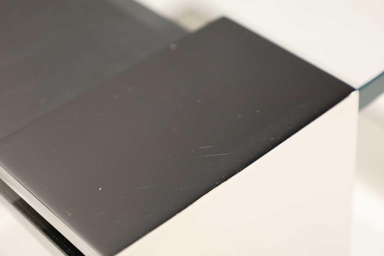 Donghia's Anchor Table in Polished Steel and Glass For Sale at 1stDibs