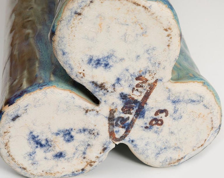 Donna Craven, 1983 Glazed Enameled Abstract Earthenware Pottery Vase ...