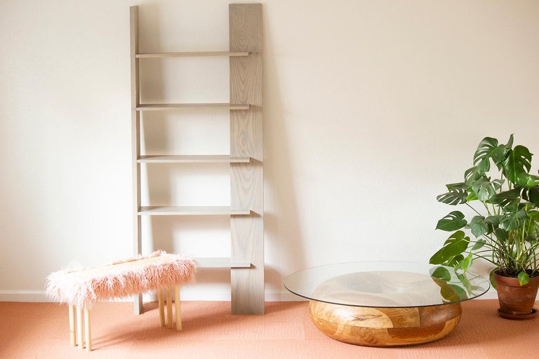 Caramel Donut Circular 48-Inch Repurposed Oak and Glass Coffee Table ...