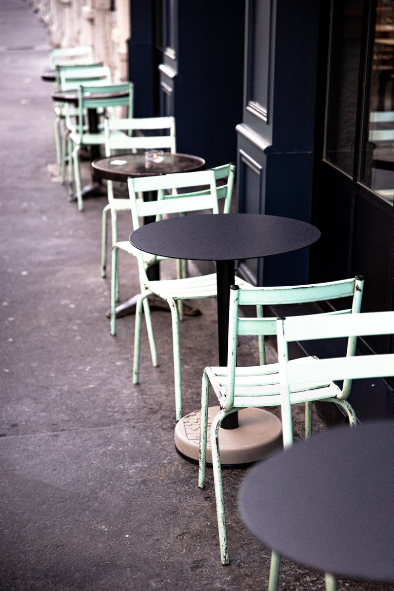 Donut Round Black Bistro Table For Sale at 1stDibs