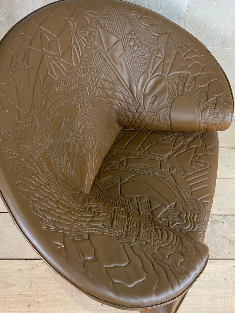 Doodle Leather Arm Chair For Sale at 1stDibs