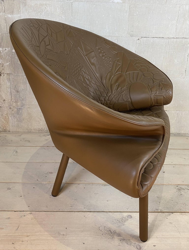 Doodle Leather Arm Chair For Sale at 1stDibs