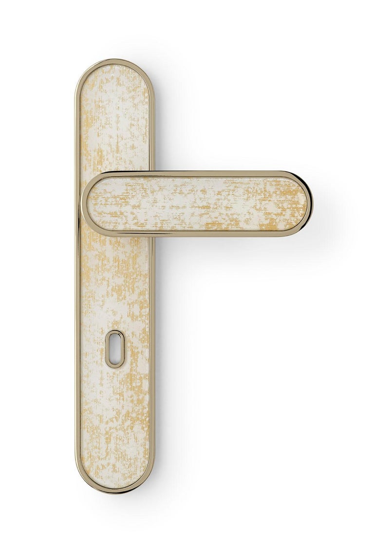 Door Handle Aluminum Plate Brass Handle Body Polished Champagne Finish ...