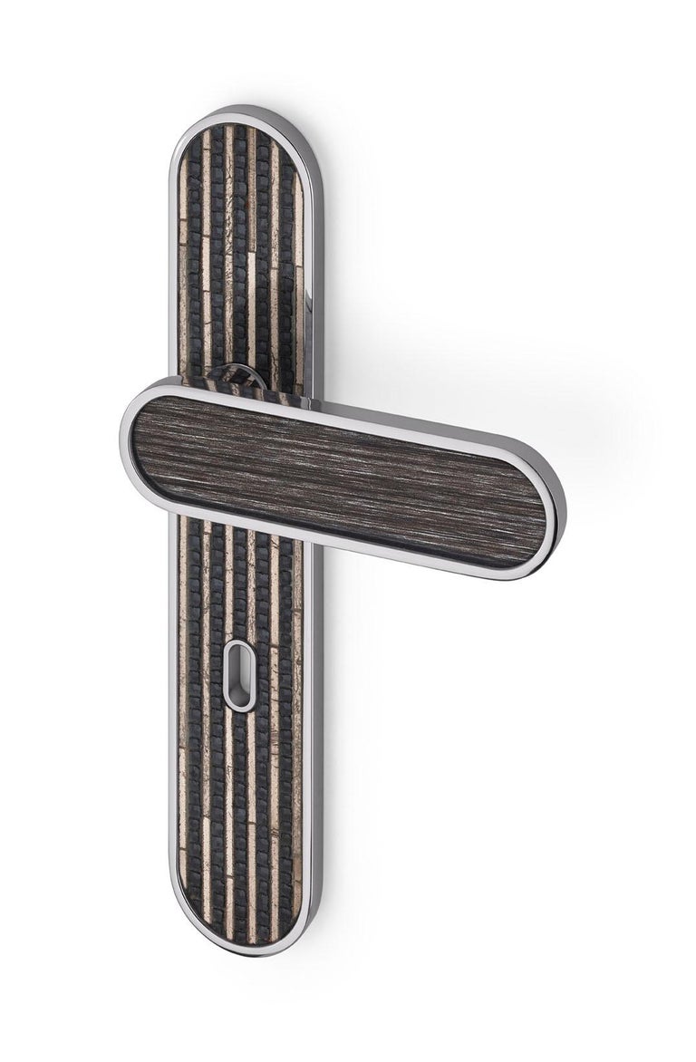 Door Handle Aluminum Plate Brass Handle Body Polished Chrome Finished ...