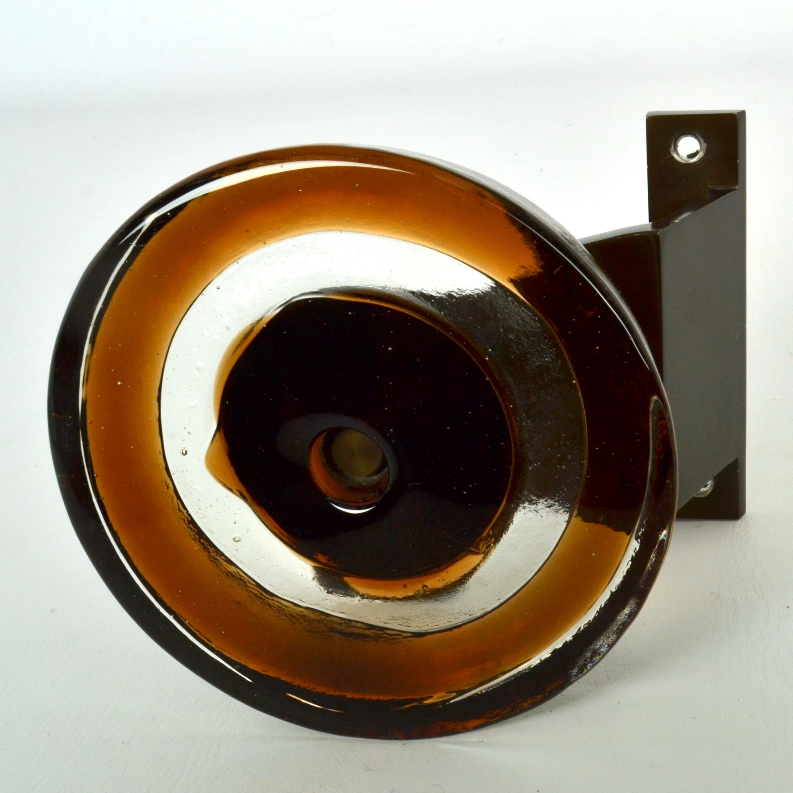 Architectural Door Handle Round Push Pull in Clear and Amber Glass For ...
