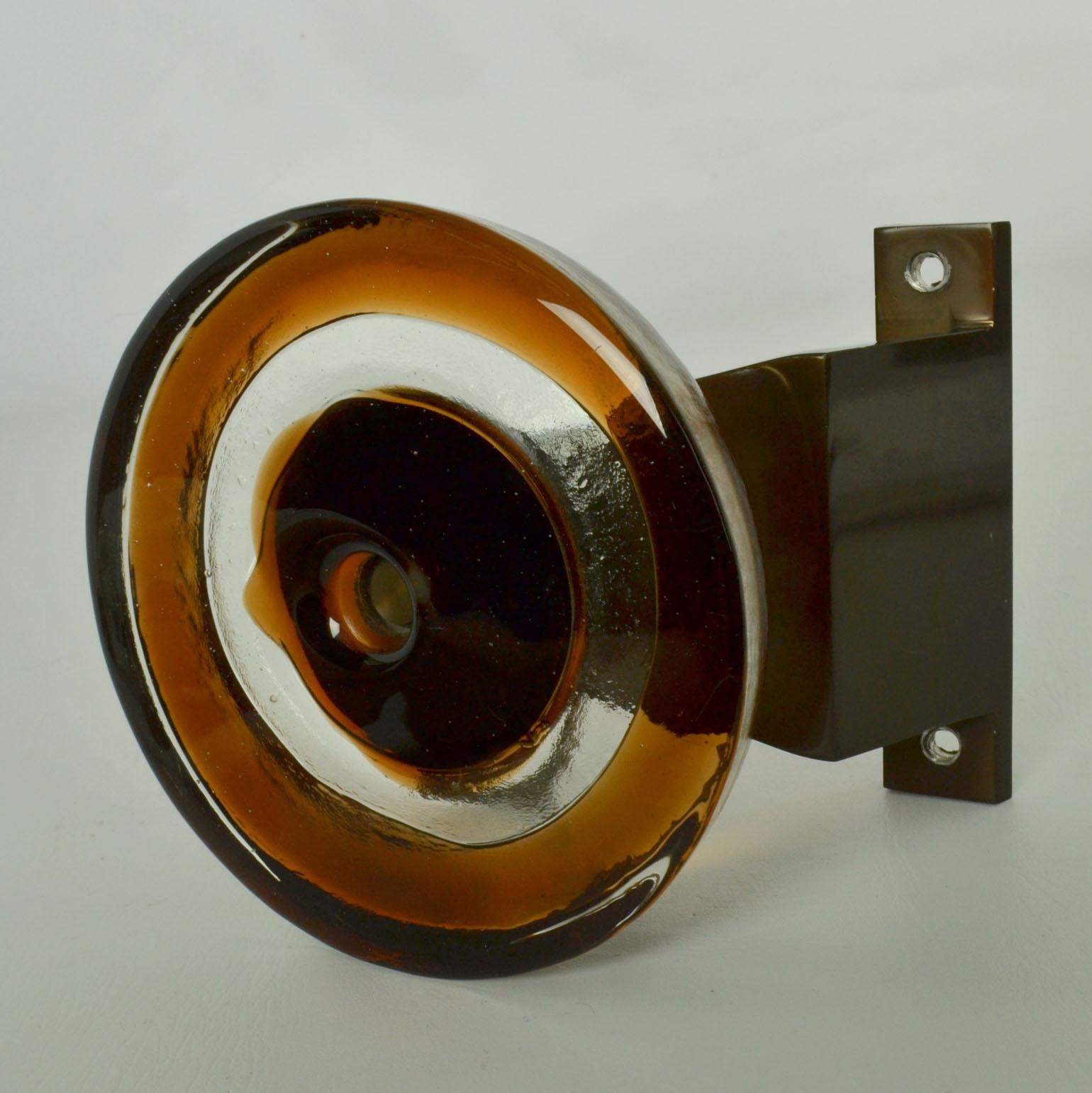 Architectural Door Handle Round Push Pull in Clear and Amber Glass For ...