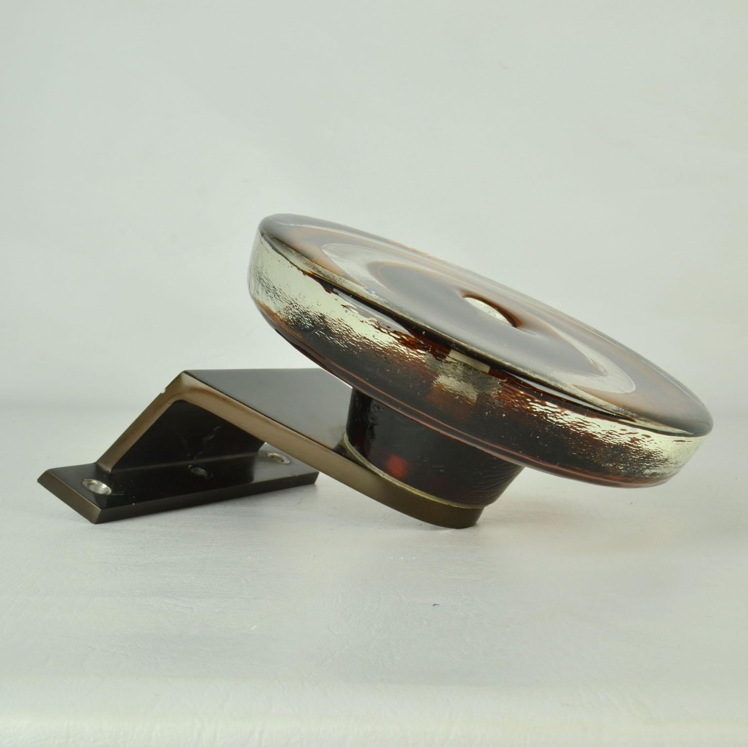 Architectural Door Handle Round Push Pull in Clear and Amber Glass For ...