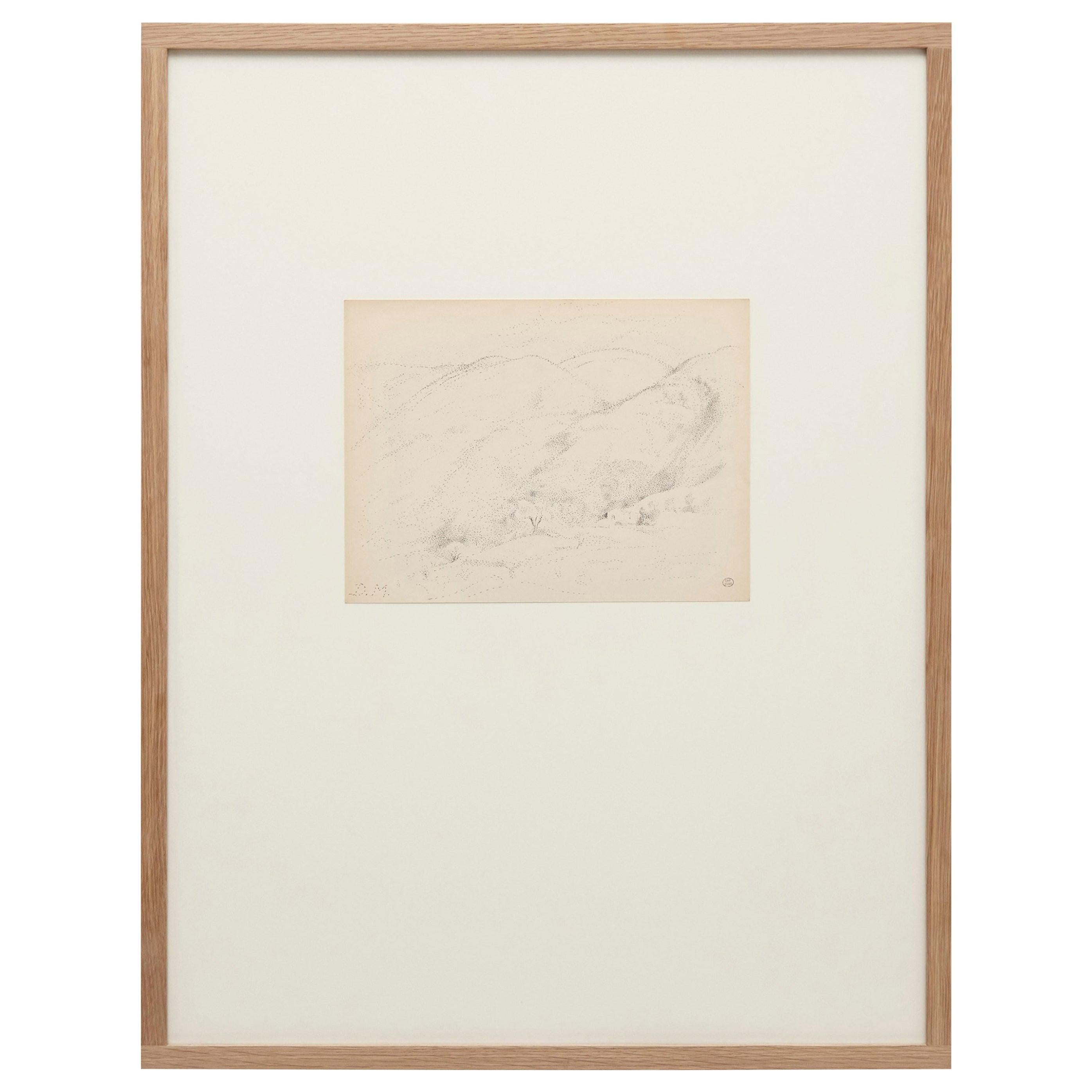 Gio Ponti Architectural Drawing "Schizzo d'interni di Villa Caracas ...