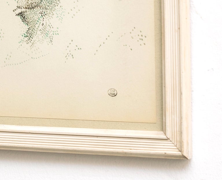 Dora Maar Pointillist Surrealist Landscape Drawing For Sale at 1stDibs