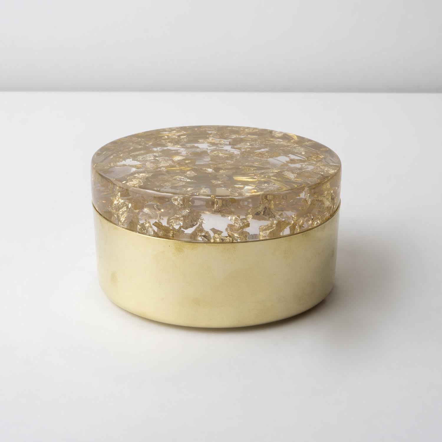 Dorado Brass and Gold Leaf in Resin Decorative Large and Small Box Set ...