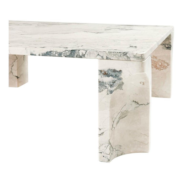 Doric, 21st Century Electric Gray Stone Coffee Table For Sale at 1stDibs