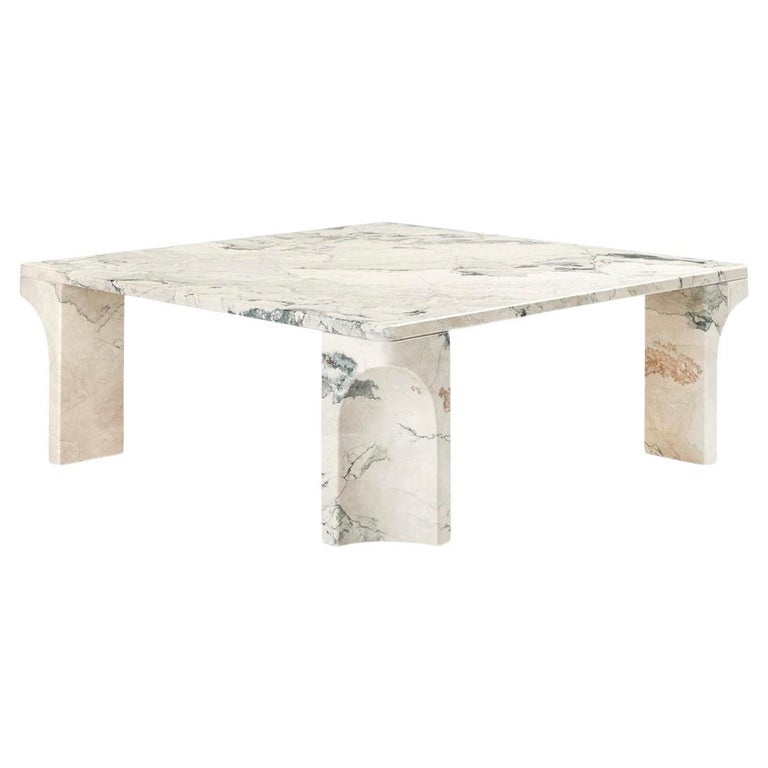 Doric, 21st Century Square Electric Gray Stone Coffee Table For Sale at ...