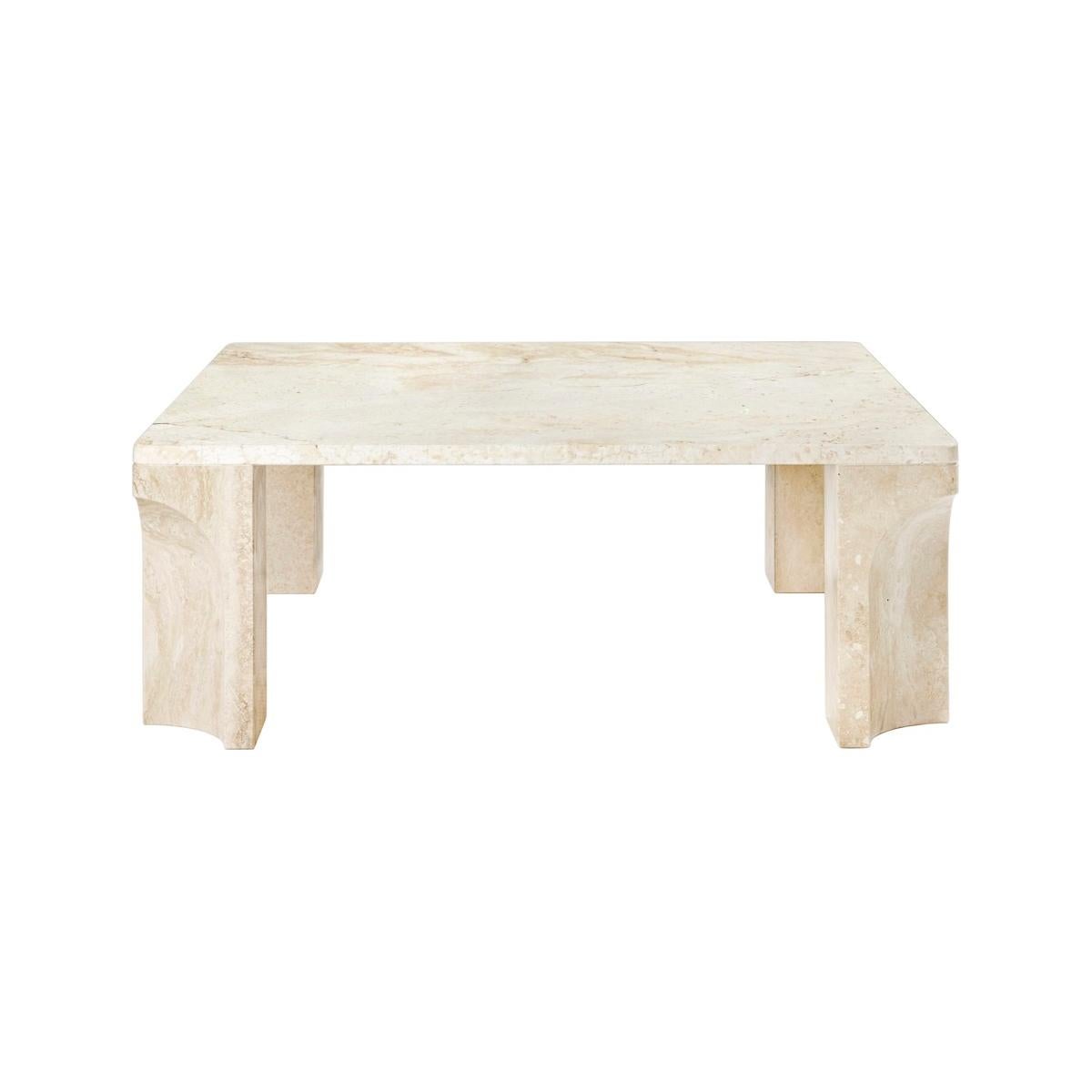 Doric, 21st Century Square White Travertine Stone Coffee Table at ...