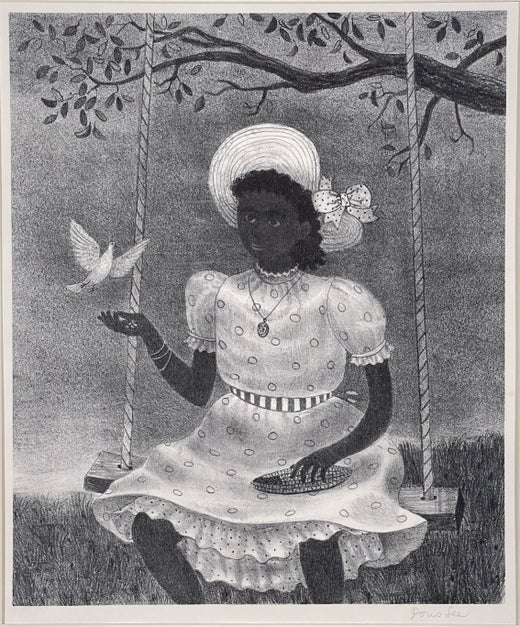 Doris Lee - Colorado Mountain Town, Framed Summer Modernist Landscape ...