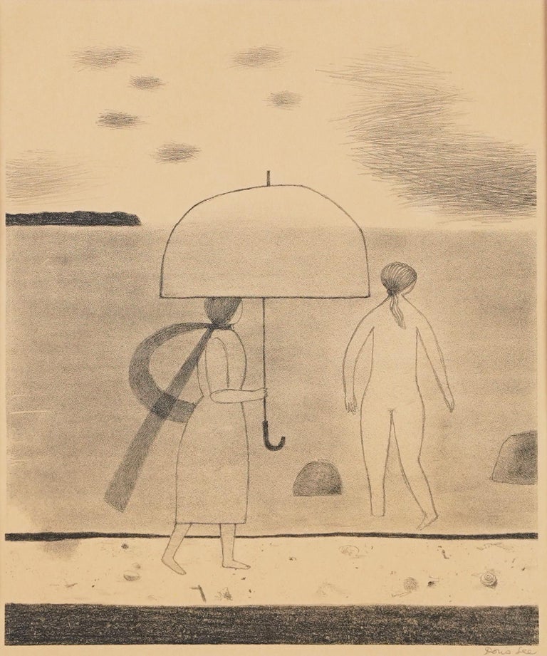 Doris Lee - Vintage American Modernist Surreal Beach Scene Original ...