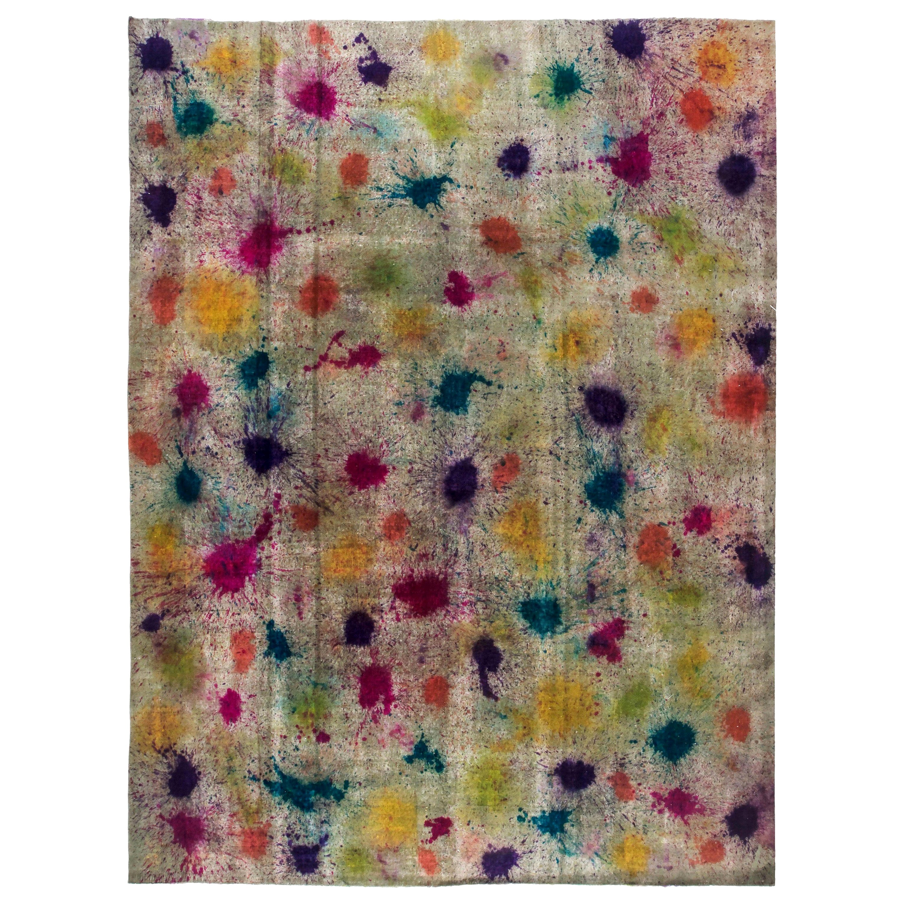 Contemporary Cubist Inspired Handmade Silk and Wool Rug by Doris Leslie ...