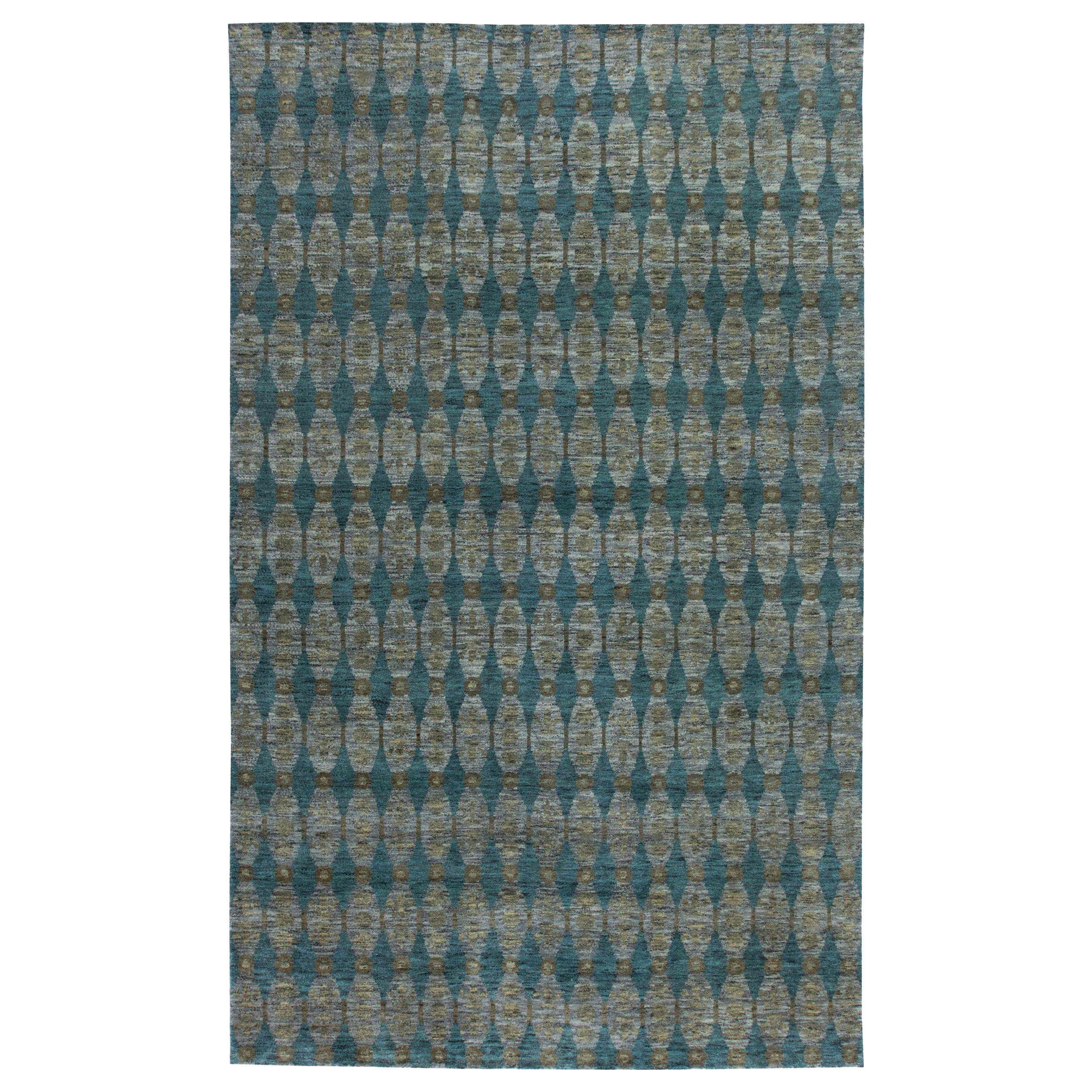 Contemporary Cubist Inspired Handmade Silk and Wool Rug by Doris Leslie ...