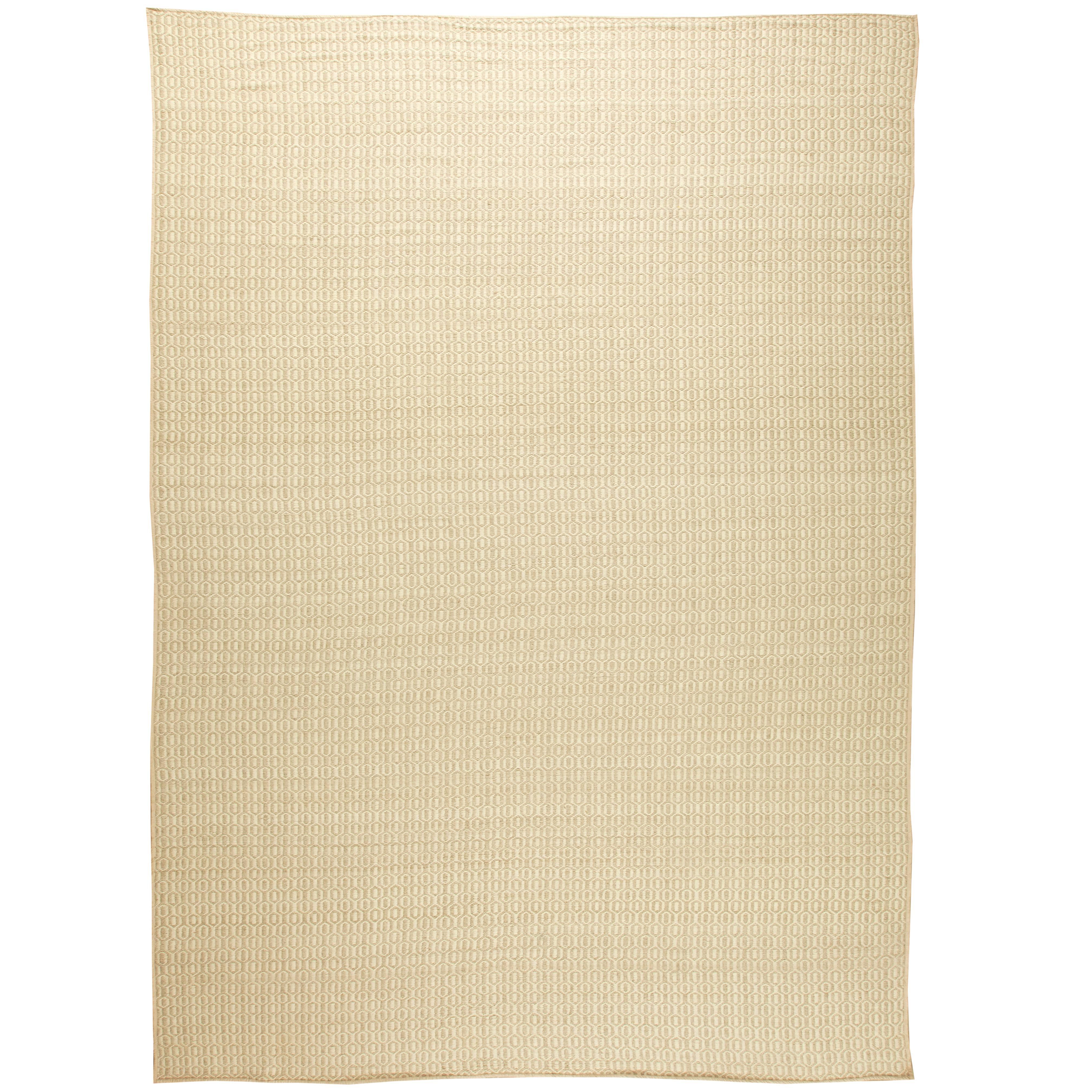 Contemporary Beige Flat-Weave Wool Rug by Doris Leslie Blau For Sale at ...