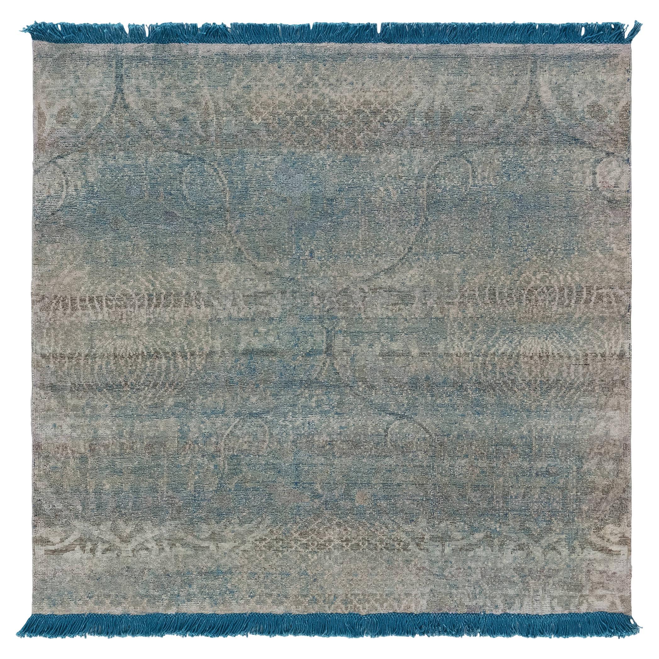 Traditional Pink Beige Gold Green Hand-Knotted Natural Silk Eco ...