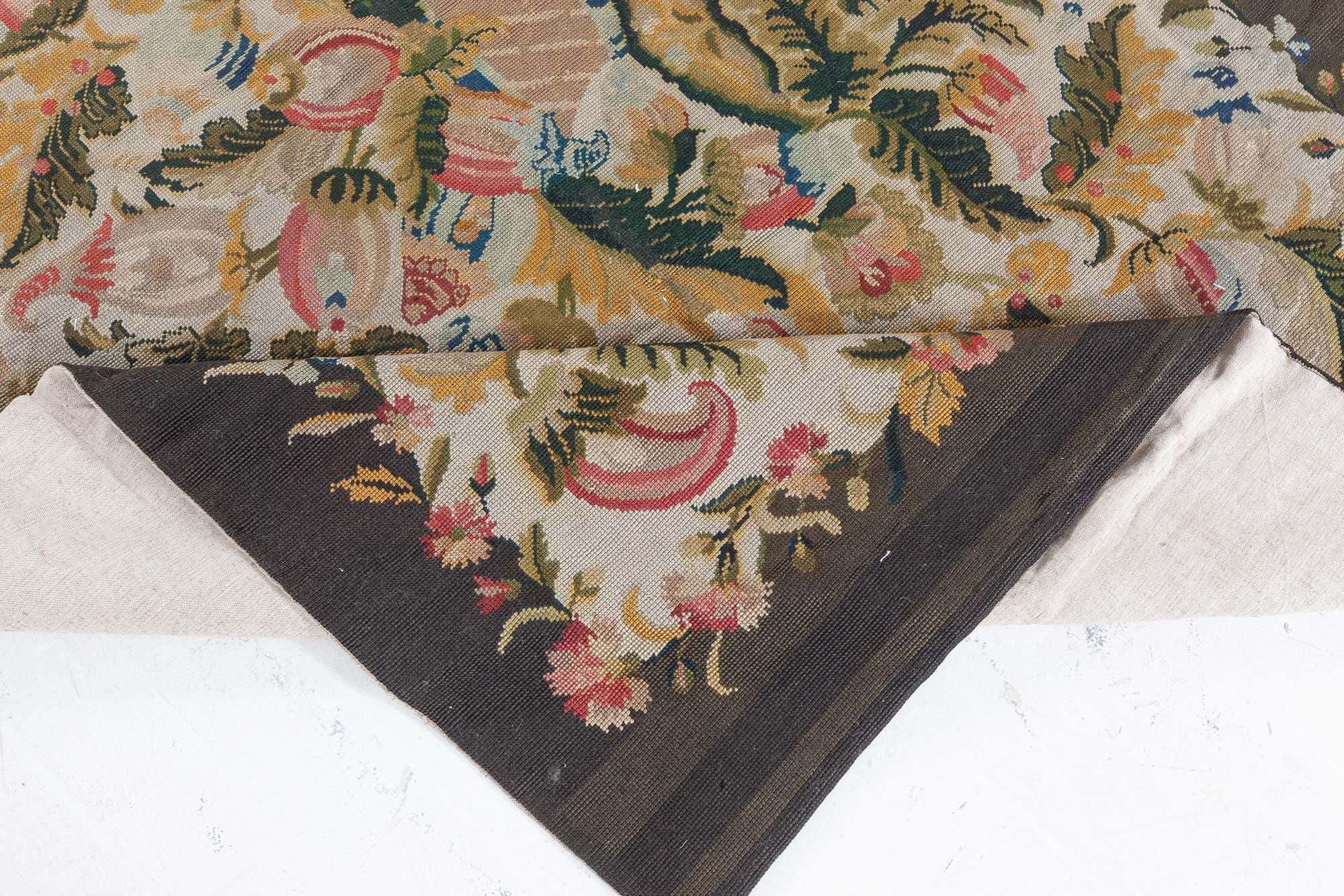 Early 20th Century English Needle Point Rug For Sale at 1stDibs