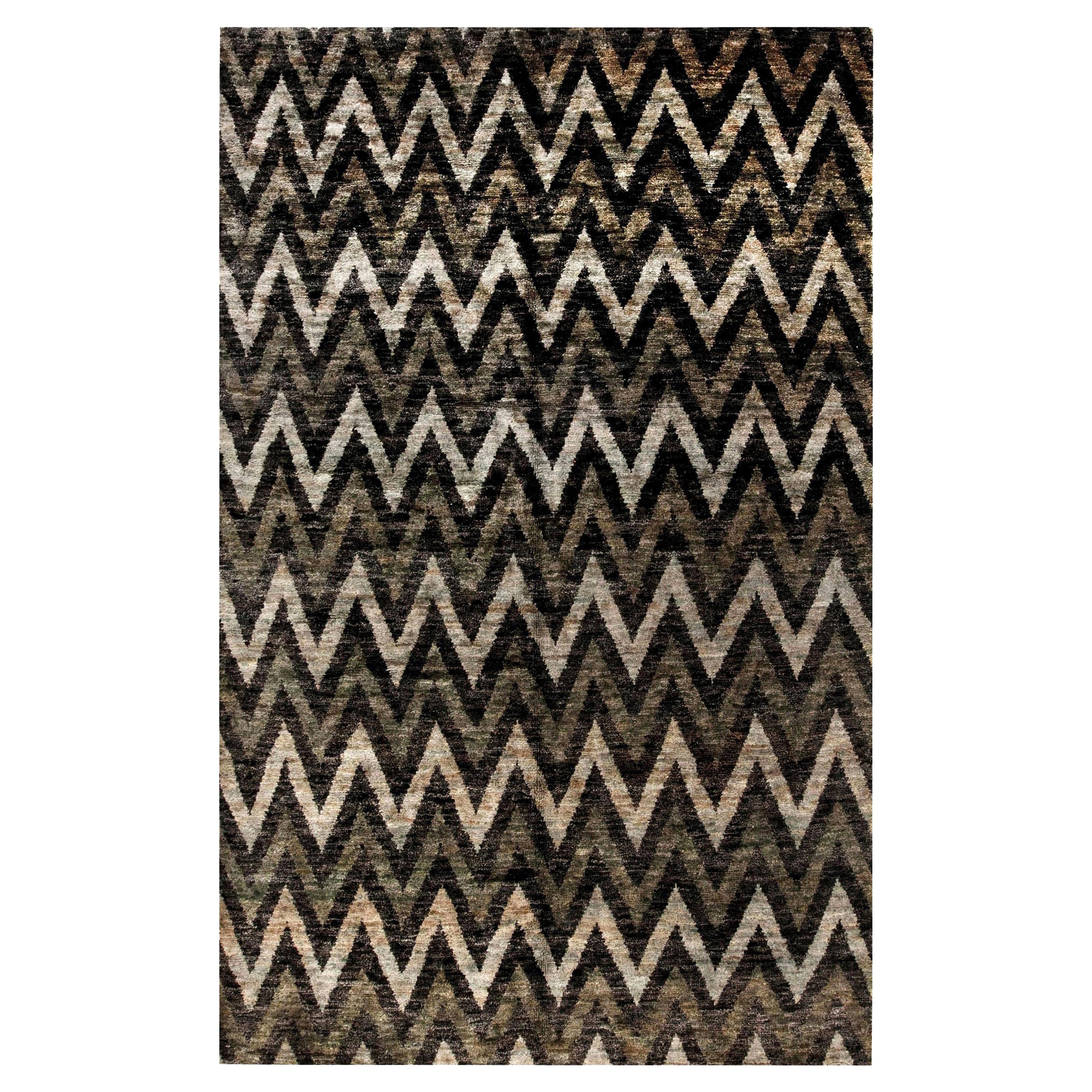 Indian Zig Zag Rug For Sale at 1stDibs