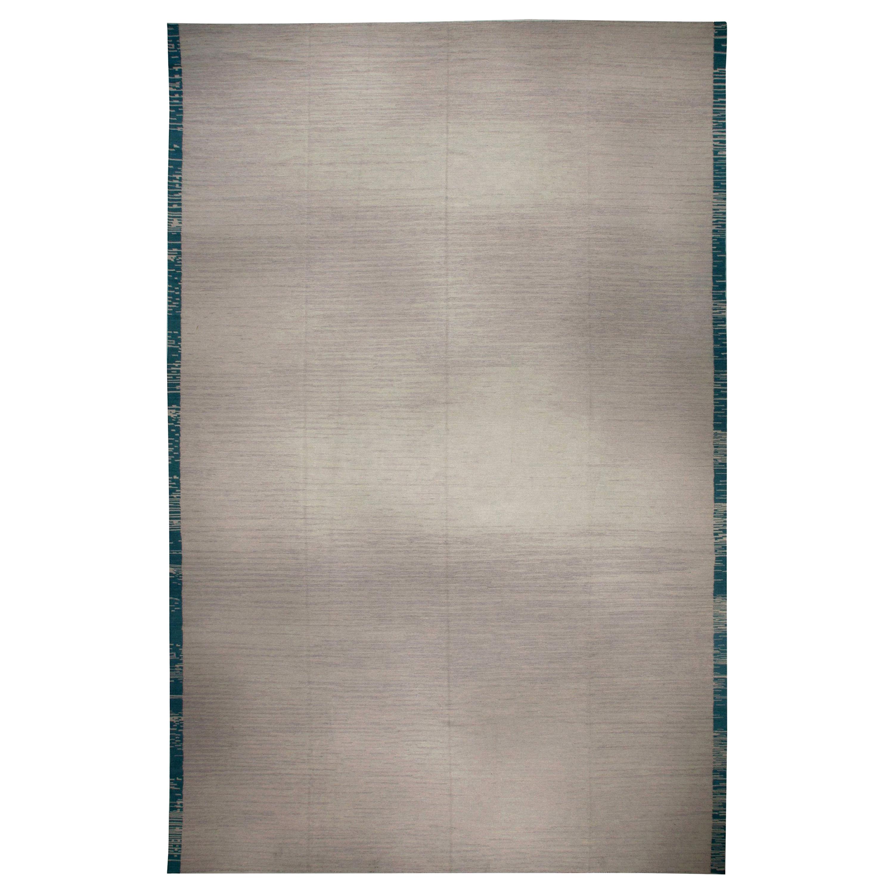 Zero Gray Mix Handwoven Wool Rug For Sale at 1stDibs