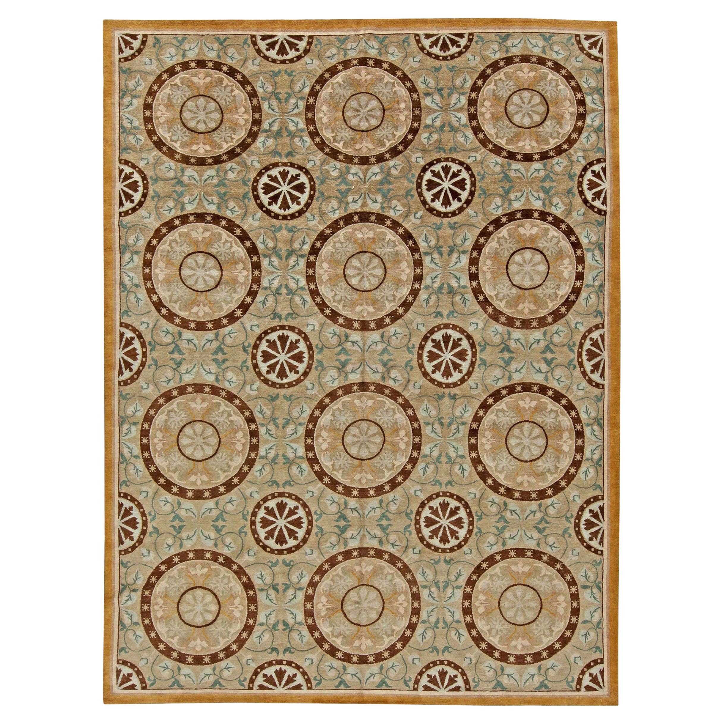 One of a Kind Floral Raised Design Rug For Sale at 1stDibs