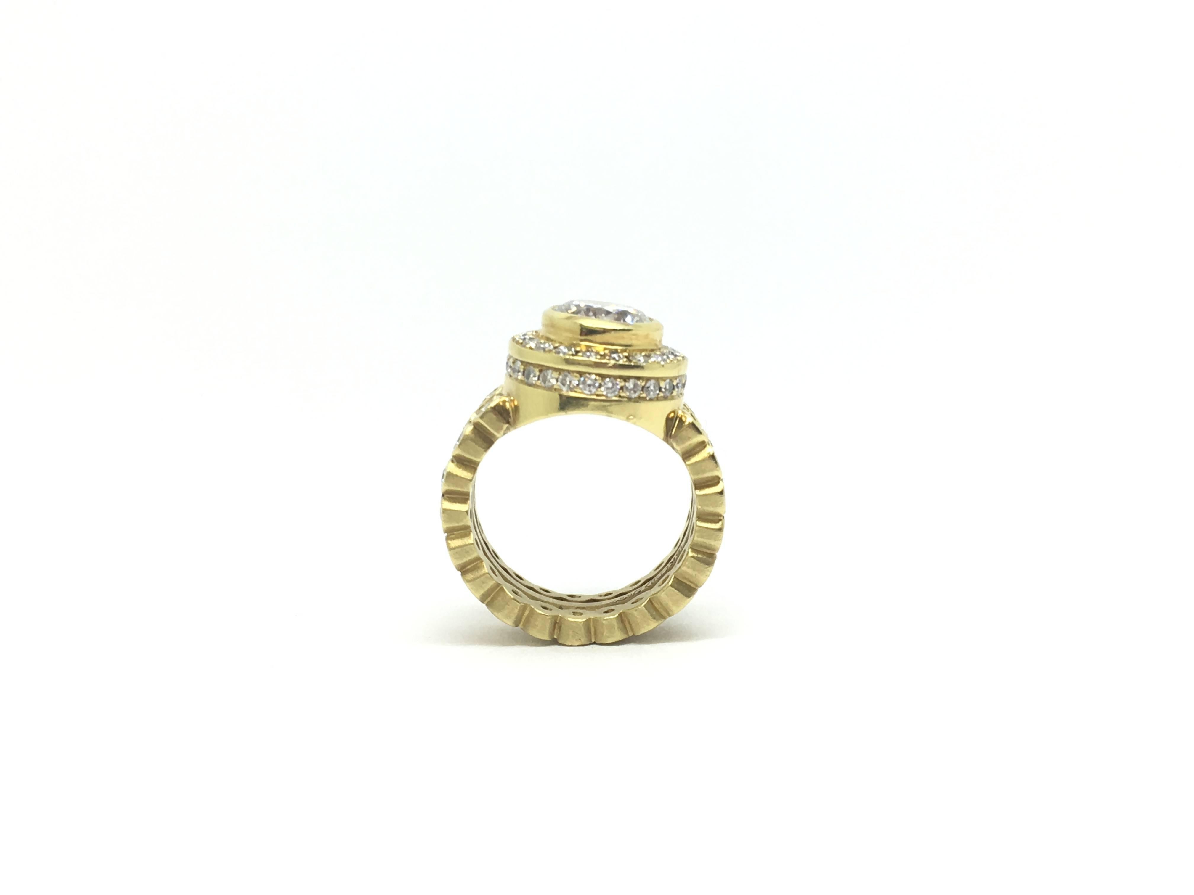 Doris Panos 18 Karat Yellow Gold Semi Mount Diamond Ring For Sale at ...
