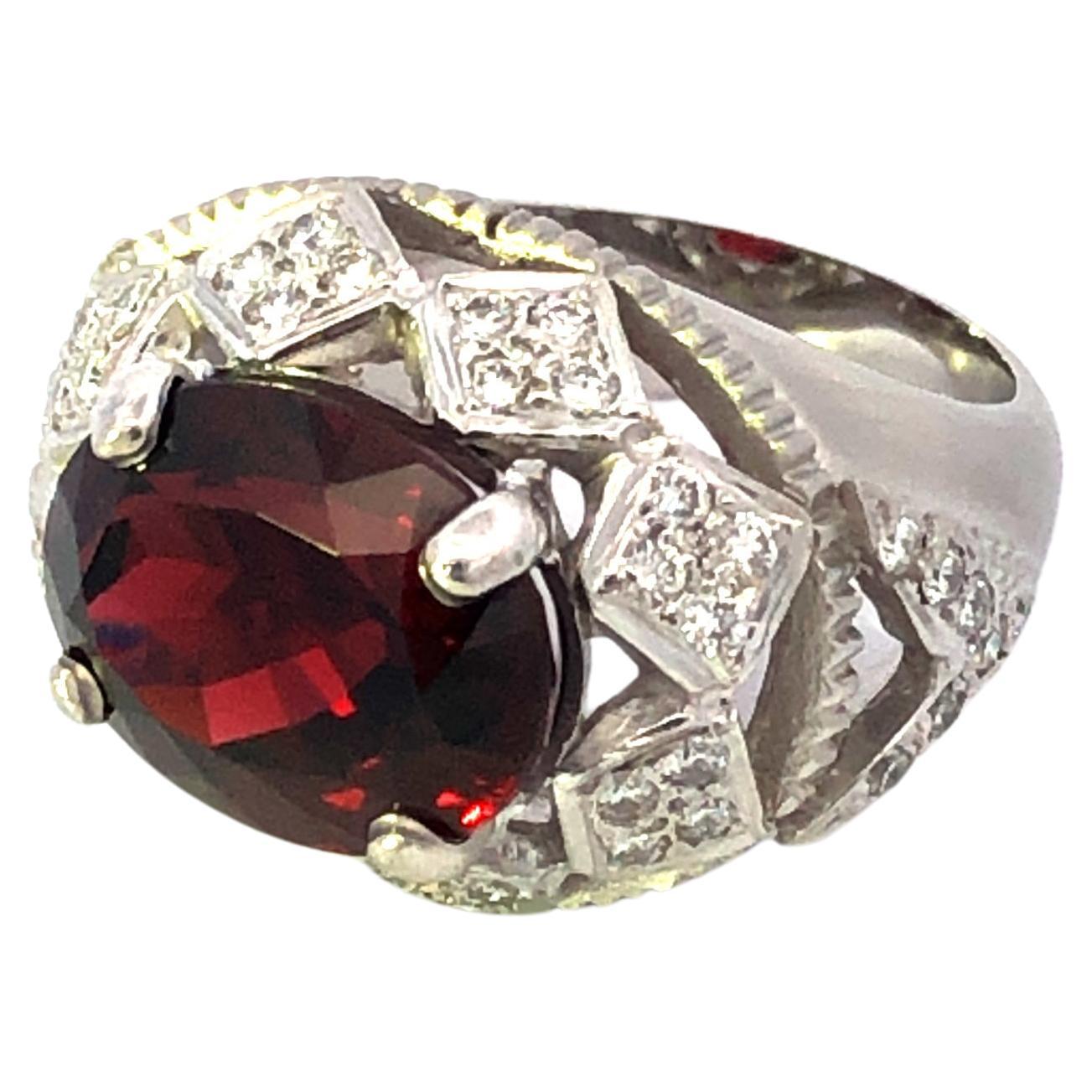 Doris Panos Pink Tourmaline and Diamond 18 Karat White Gold Cocktail ...