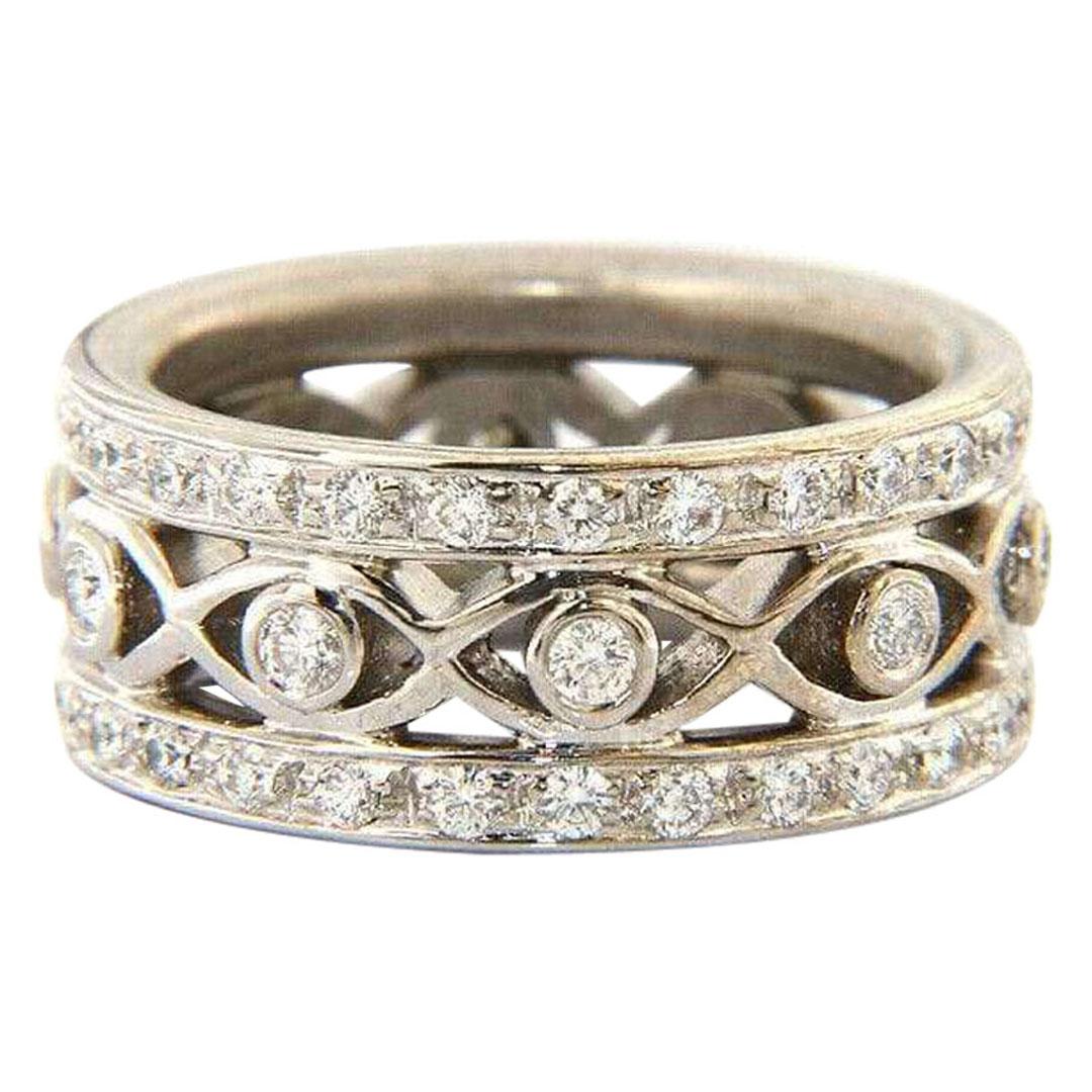 Doris Panos White Gold Diamond Band Ring For Sale at 1stDibs