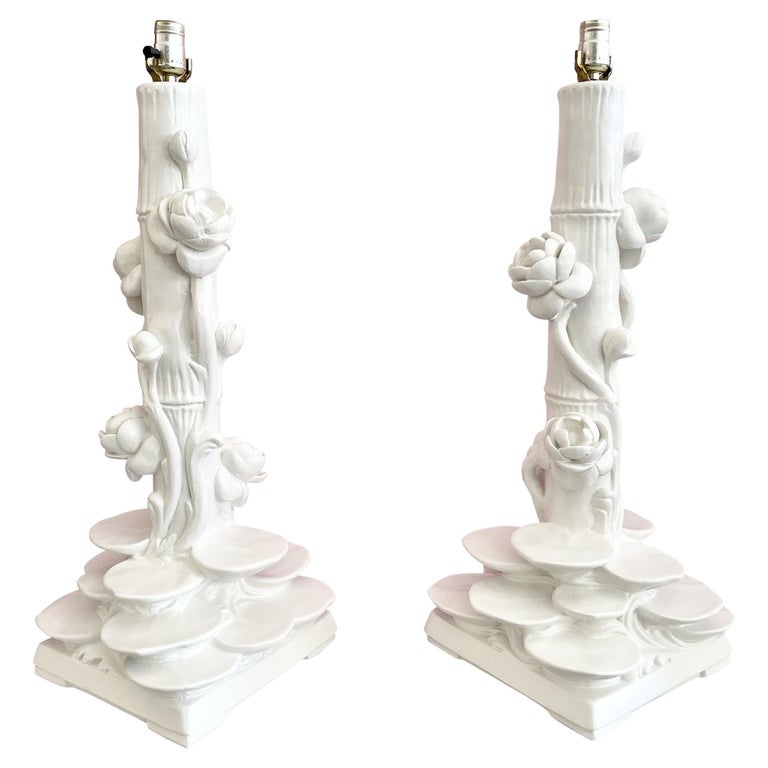 Dorothy Draper Botanical Very Large Table Lamps - a Pair For Sale at ...