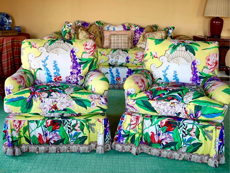 Dorothy Draper Hollywood Regency Armchair Pair, Carleton Varney, Down ...