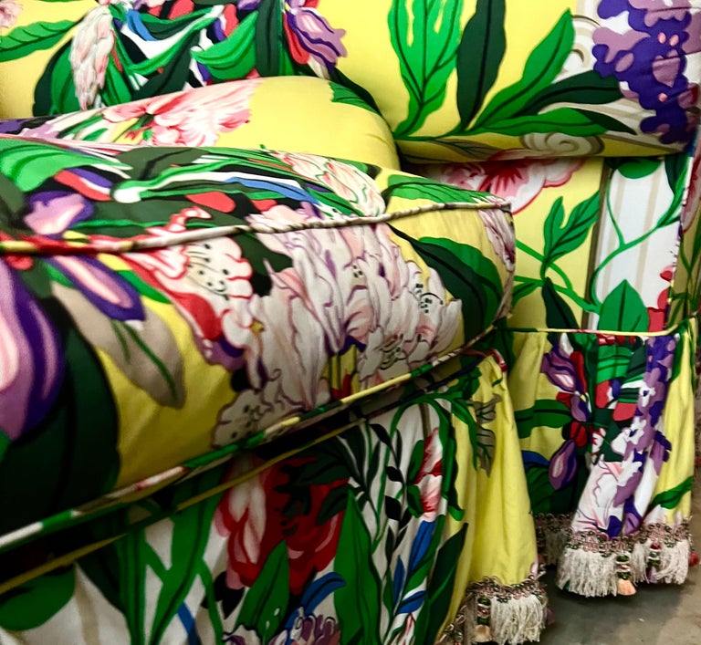 Dorothy Draper Hollywood Regency Baroque Bouquet Sofa, Carleton Varney ...