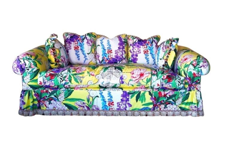 Dorothy Draper Hollywood Regency Baroque Bouquet Sofa, Carleton Varney ...