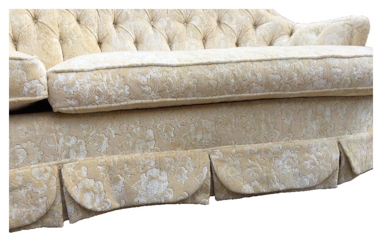 Dorothy Draper Inspired Hollywood Regency Curved Tufted Sofa at 1stDibs ...