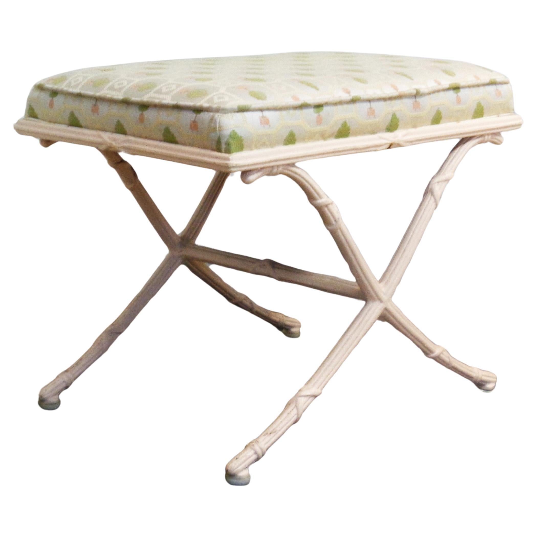 Dorothy Draper Style Neoclassical X Form Metal Bench at 1stDibs