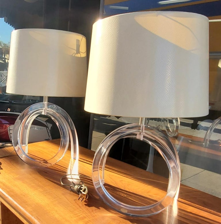 Dorothy Thorpe Pretzel Lucite Table Lamps Astrolite Products Ritts Co ...