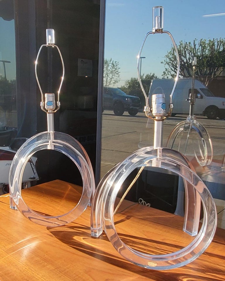 Dorothy Thorpe Pretzel Lucite Table Lamps Astrolite Products Ritts Co ...