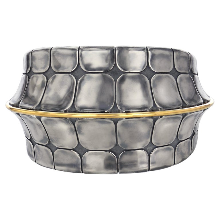 Dorsal Cuff in 18k Yellow Gold and Distressed Silver by Elie Top For ...