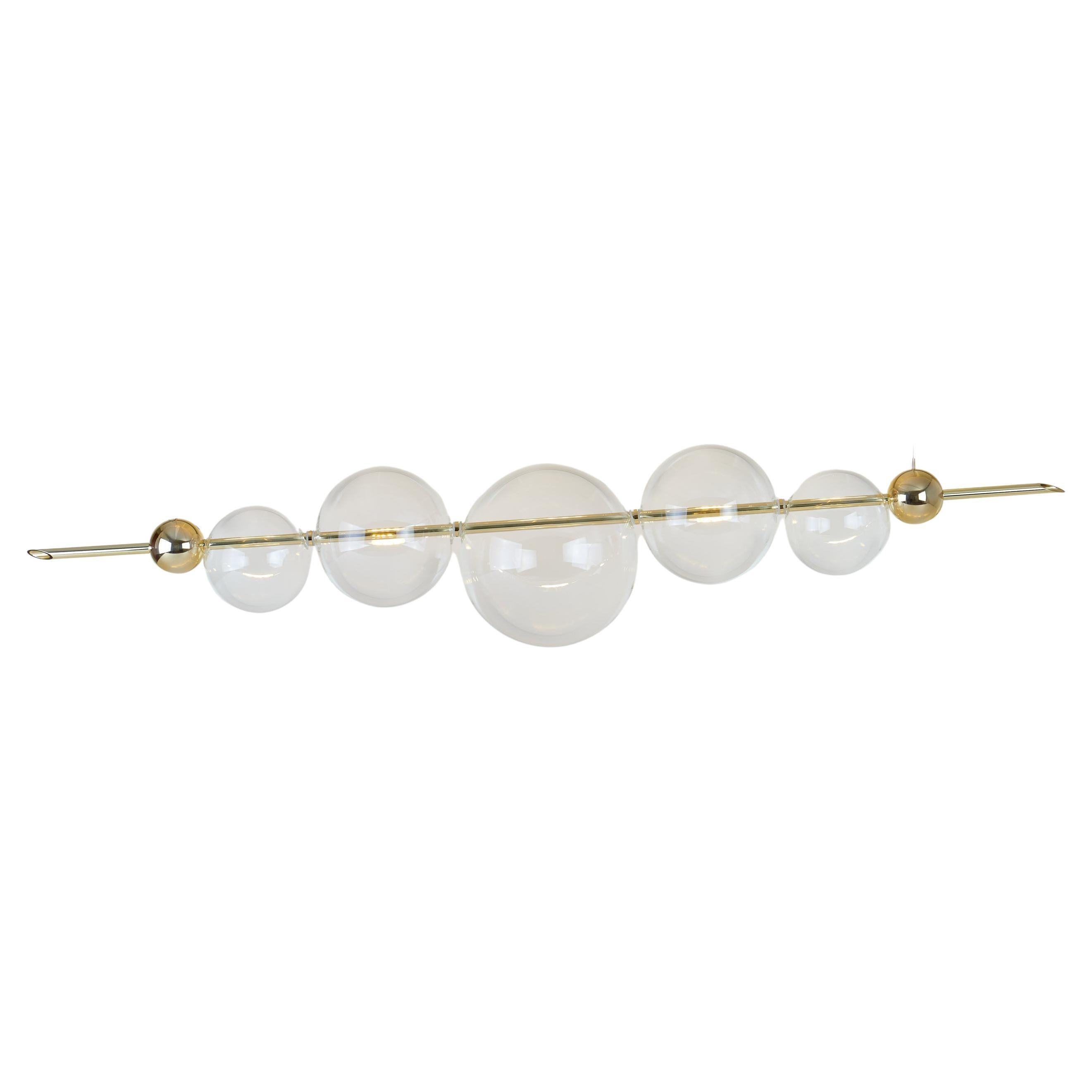 Dòry Contemporary Handmade Chandelier Brass, Blown Glass, LED Light ...