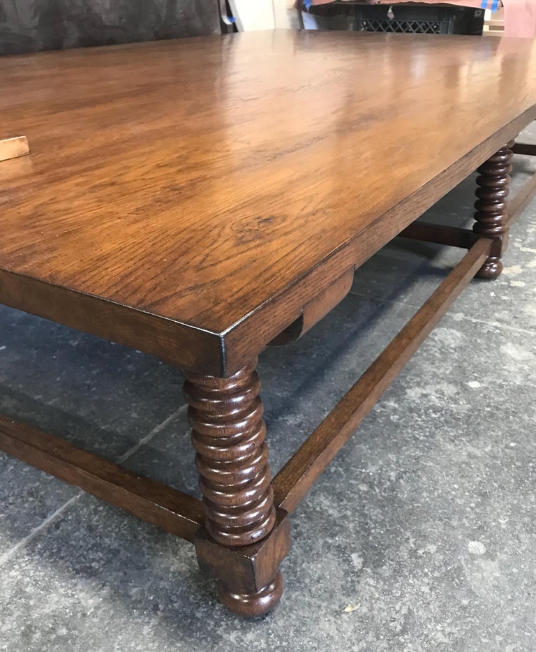 Dos Gallos Custom Turned Leg Coffee Table For Sale at 1stDibs