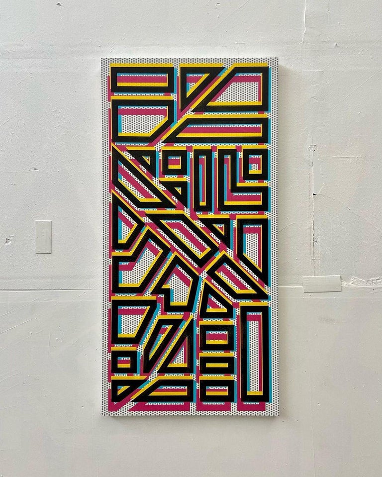 DOT - « CMYK » Sérigraphie en plâtre sur toile 182,9 cm x 91,44 cm ...
