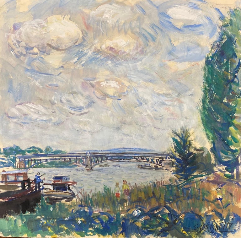 Édouard Righetti (1924-2001) - Original French Mid Century Watercolour ...