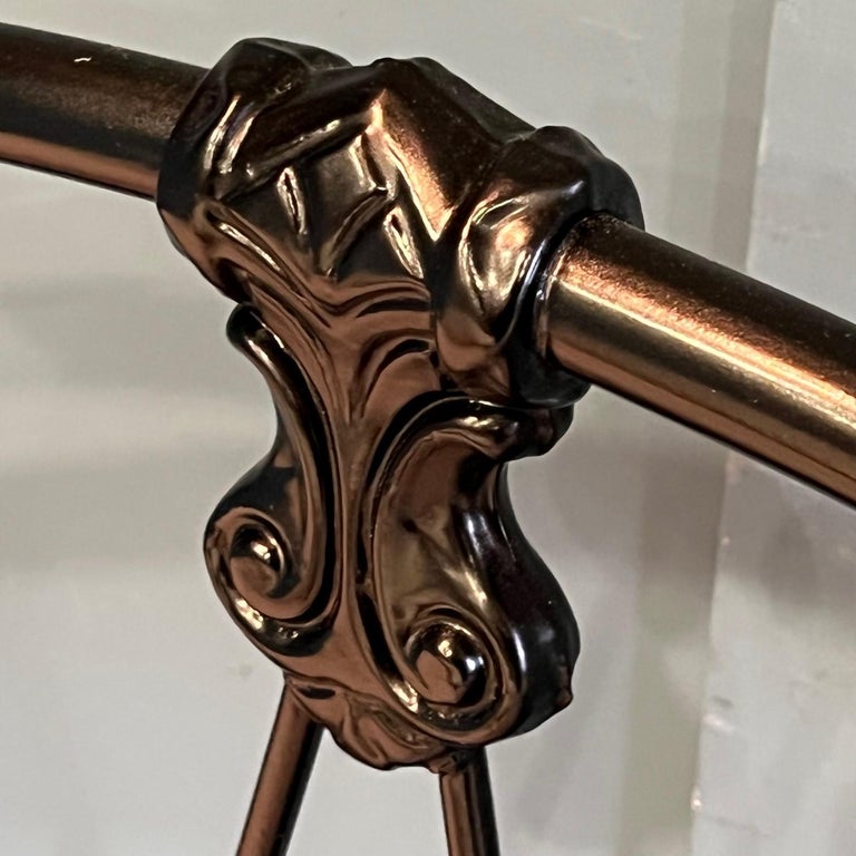 Double 4'6" - Antique Low Ended Irish Iron Bedstead For Sale at 1stDibs