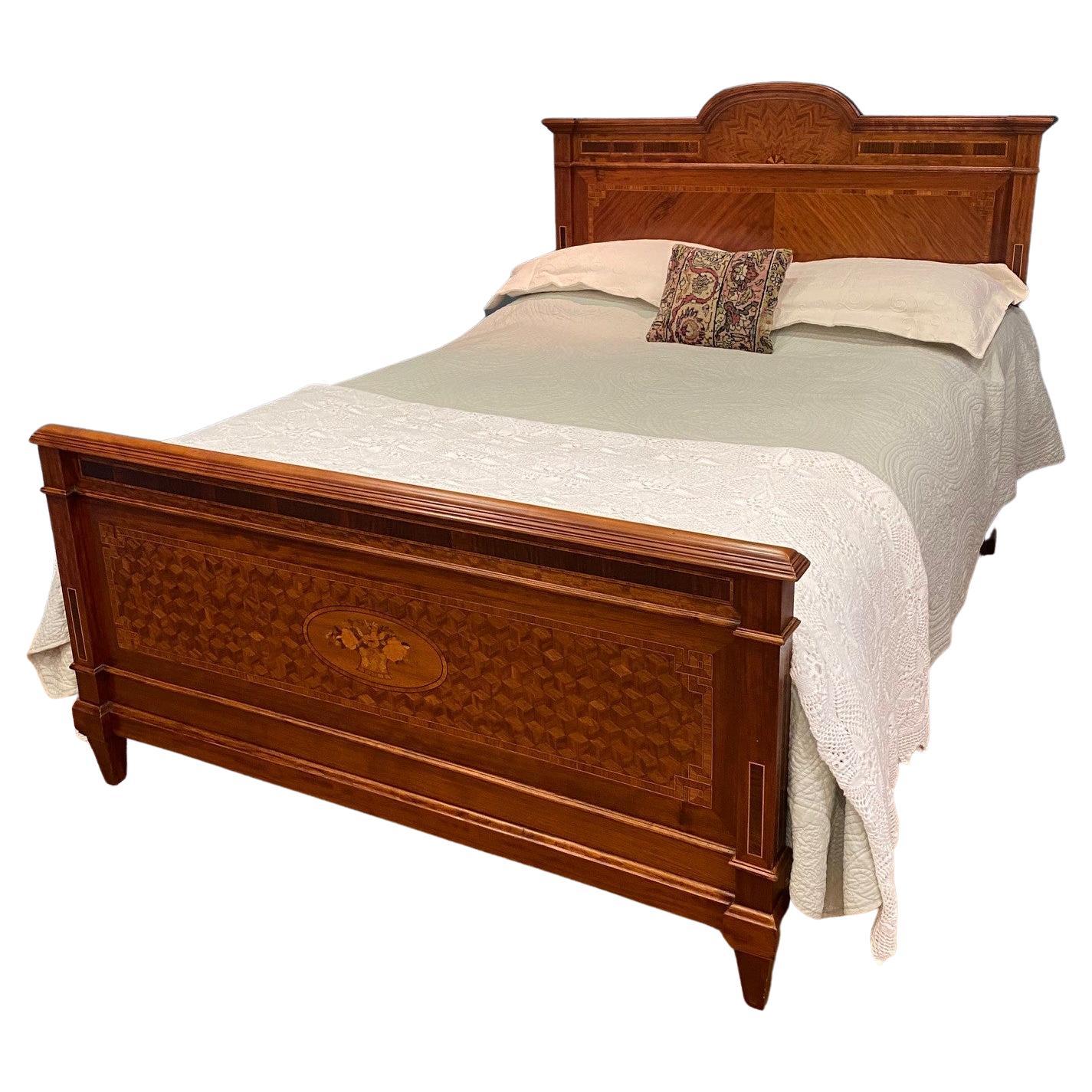 Double, Jacobean Oak Wooden Bed For Sale at 1stDibs