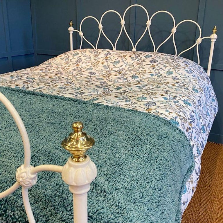Double 4'6" Antique Metal Swirly Iron Metal Bed Frame RW Winfield at ...