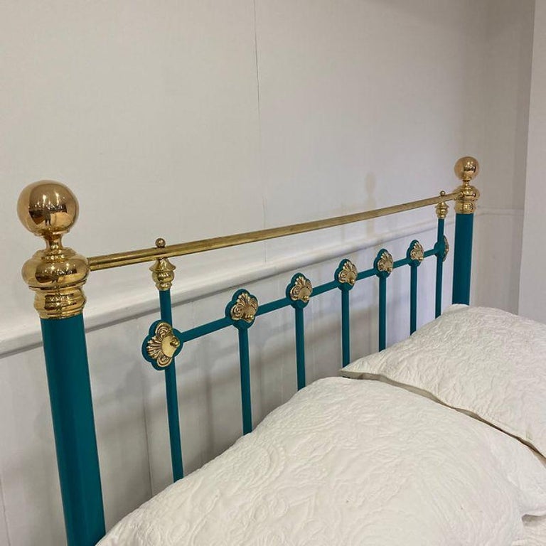 Double - 4'6" wide - English Victorian Brass and Iron Bed in a ...
