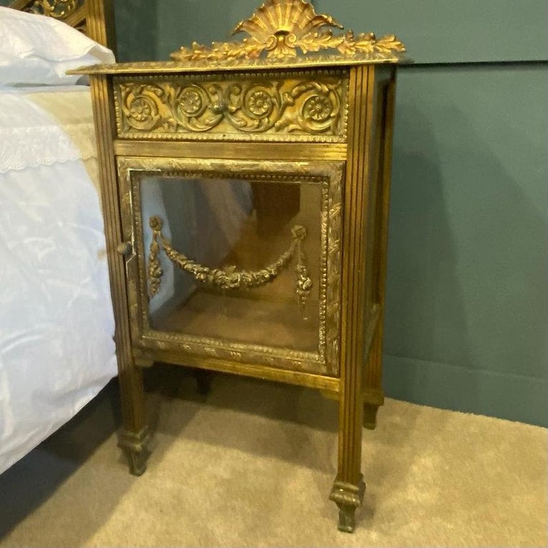 Double, Antique French Metal Bed, Dressing Table and Bedside Table For ...
