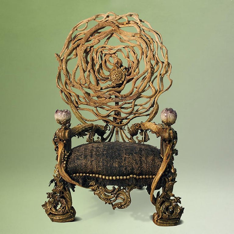 Double Amethyst Armchair with 2 Amethyst Stone For Sale at 1stDibs